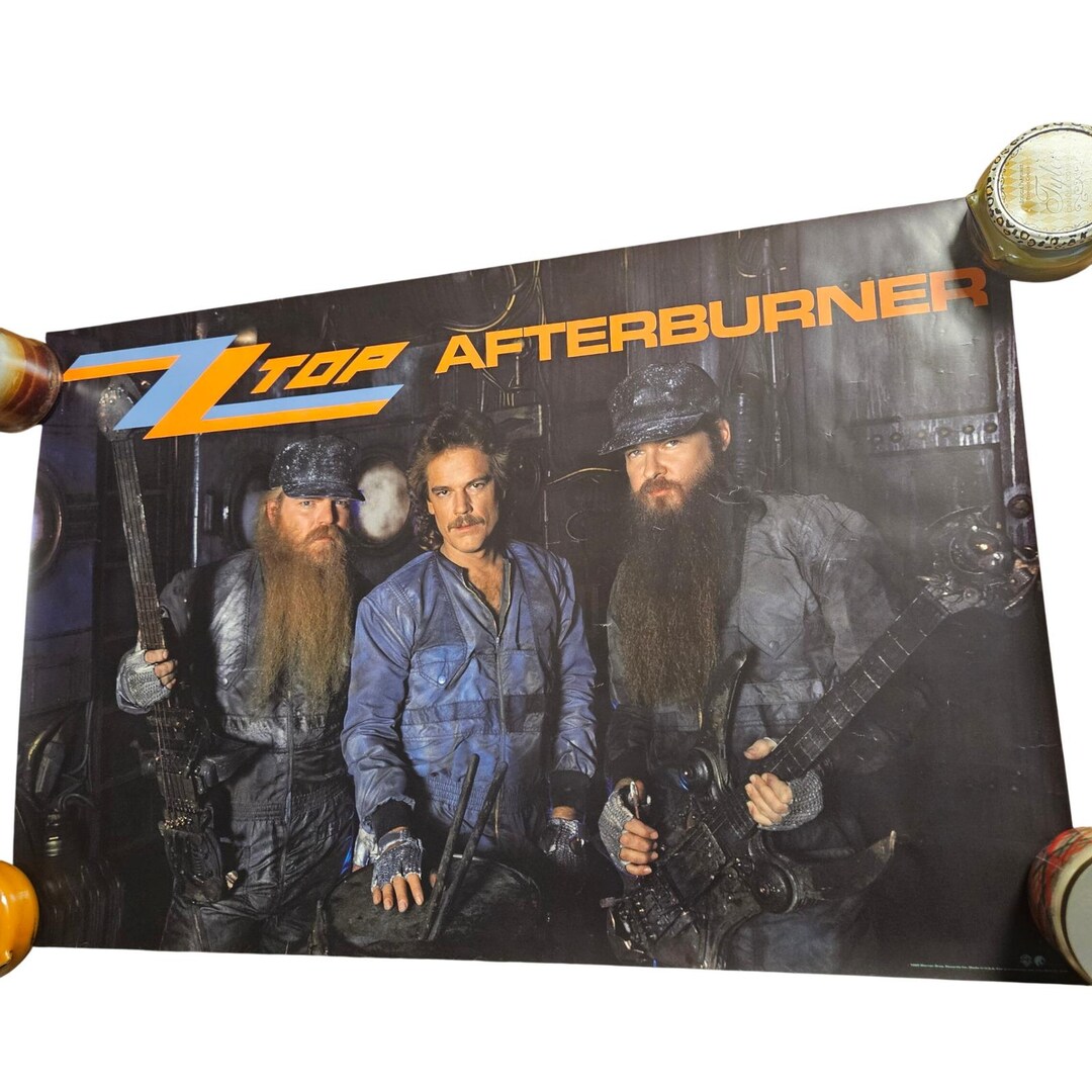 ZZ Top Afterburner Original Vintage 1986 Promo Album Poster 23x34.5 ...