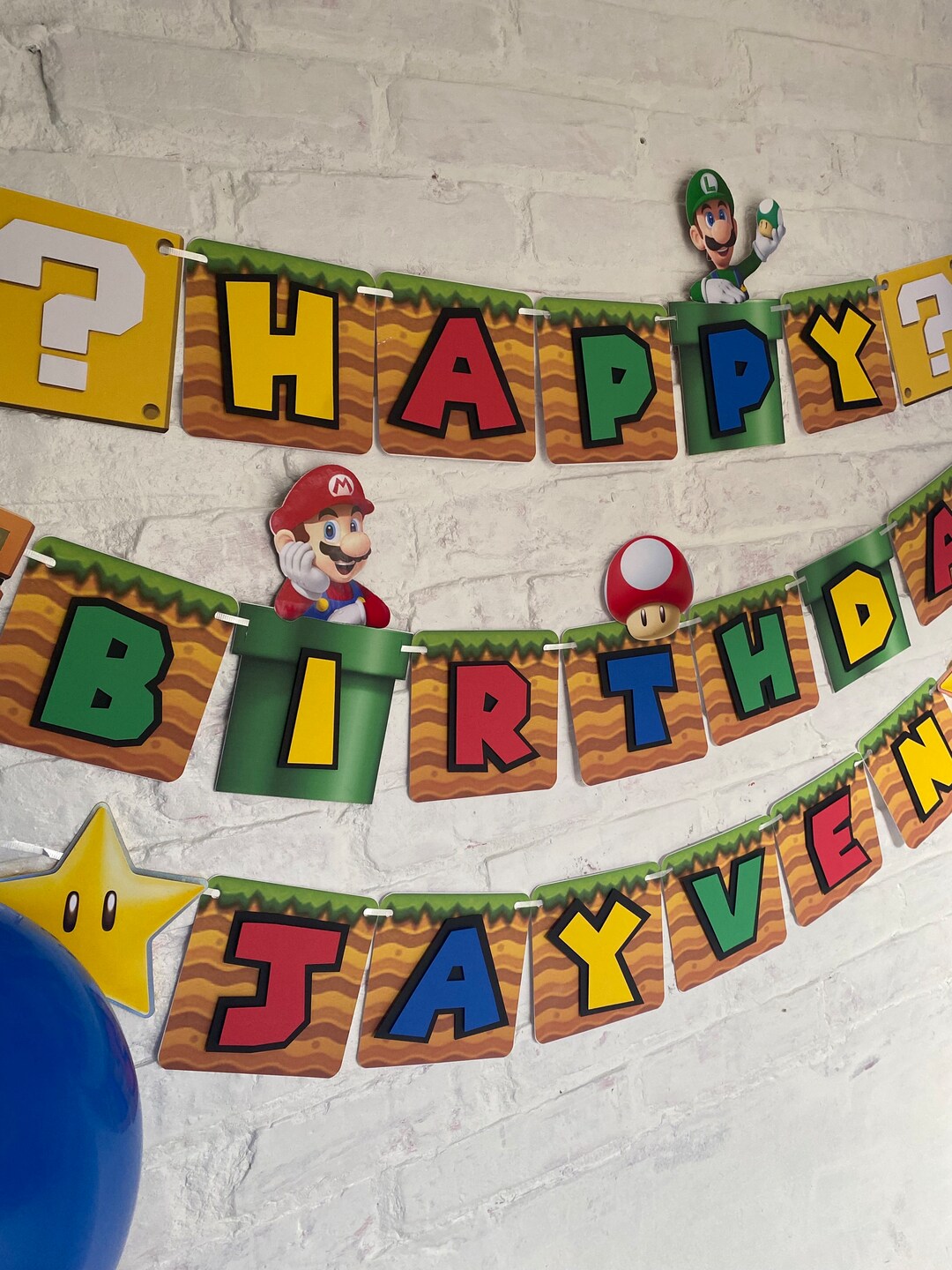 Custom Mario Bro Banner, Birthday Banners,mario Bro Party Decor, Super ...