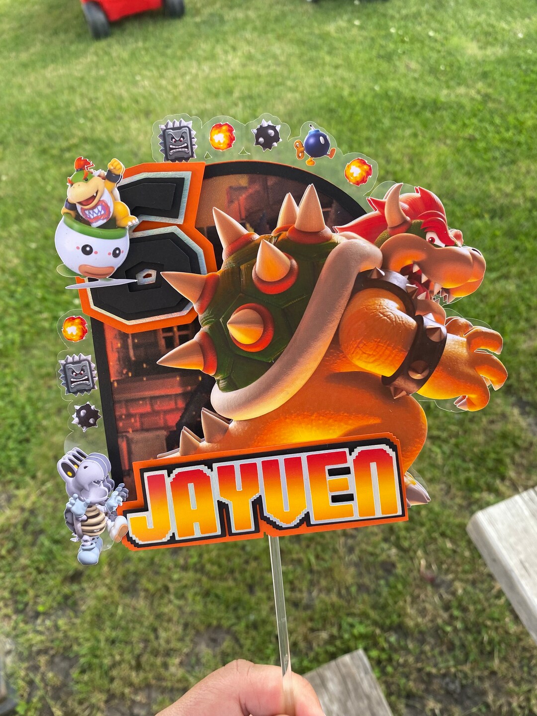 Custom Mario Bro Bowser Cake Topper, Birthday Cake Topper, 3D Cake ...