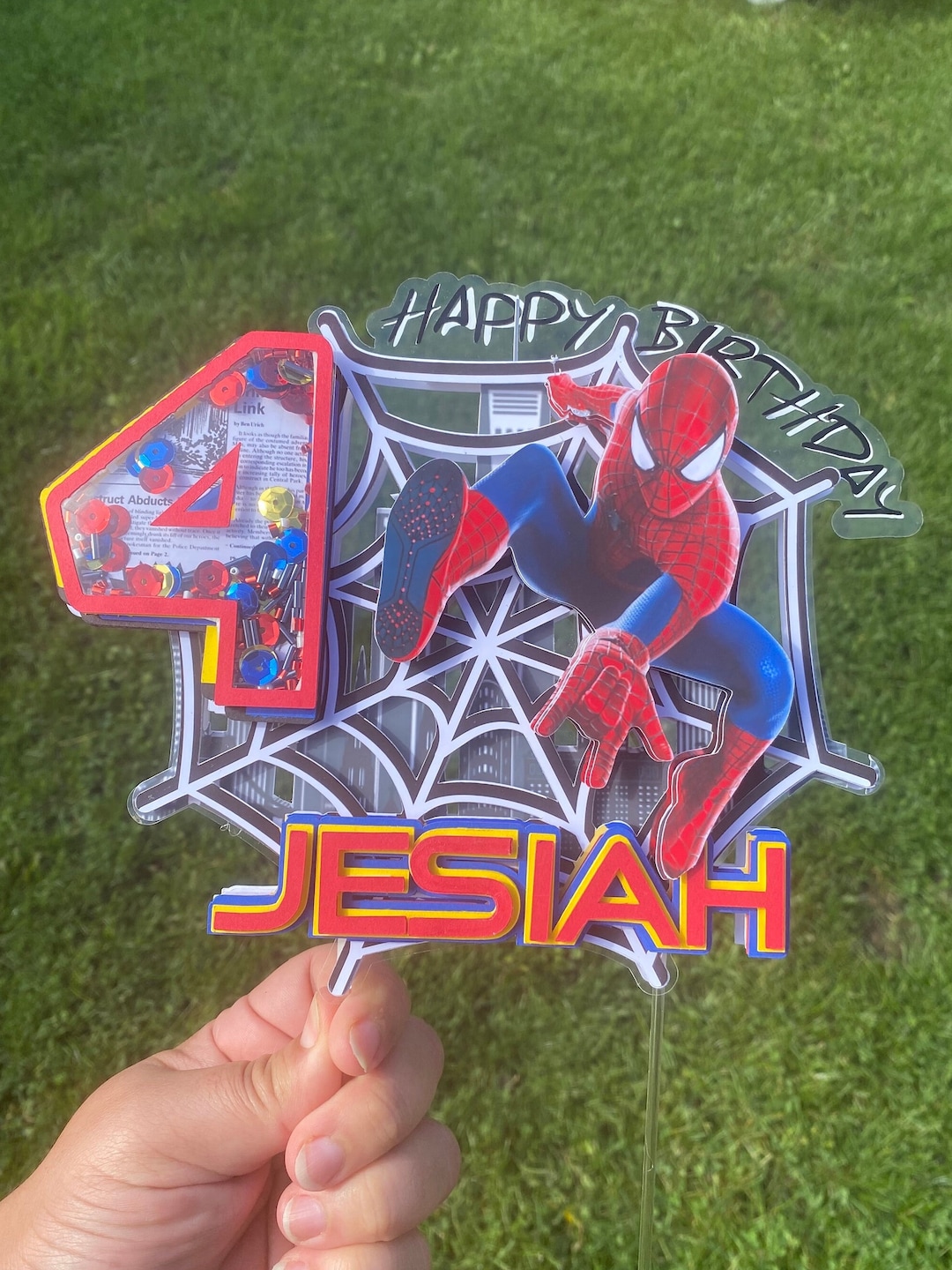 Custom Spiderman Cake Topper, Boys Birthday Theme, Birthday Cake Topper ...