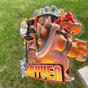 Custom Mario Bro Bowser Cake Topper, Birthday Cake Topper, 3D Cake ...