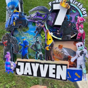Custom Gamer Birthday Cake Topper, Gamer Dude Birthday, Battle Royale ...