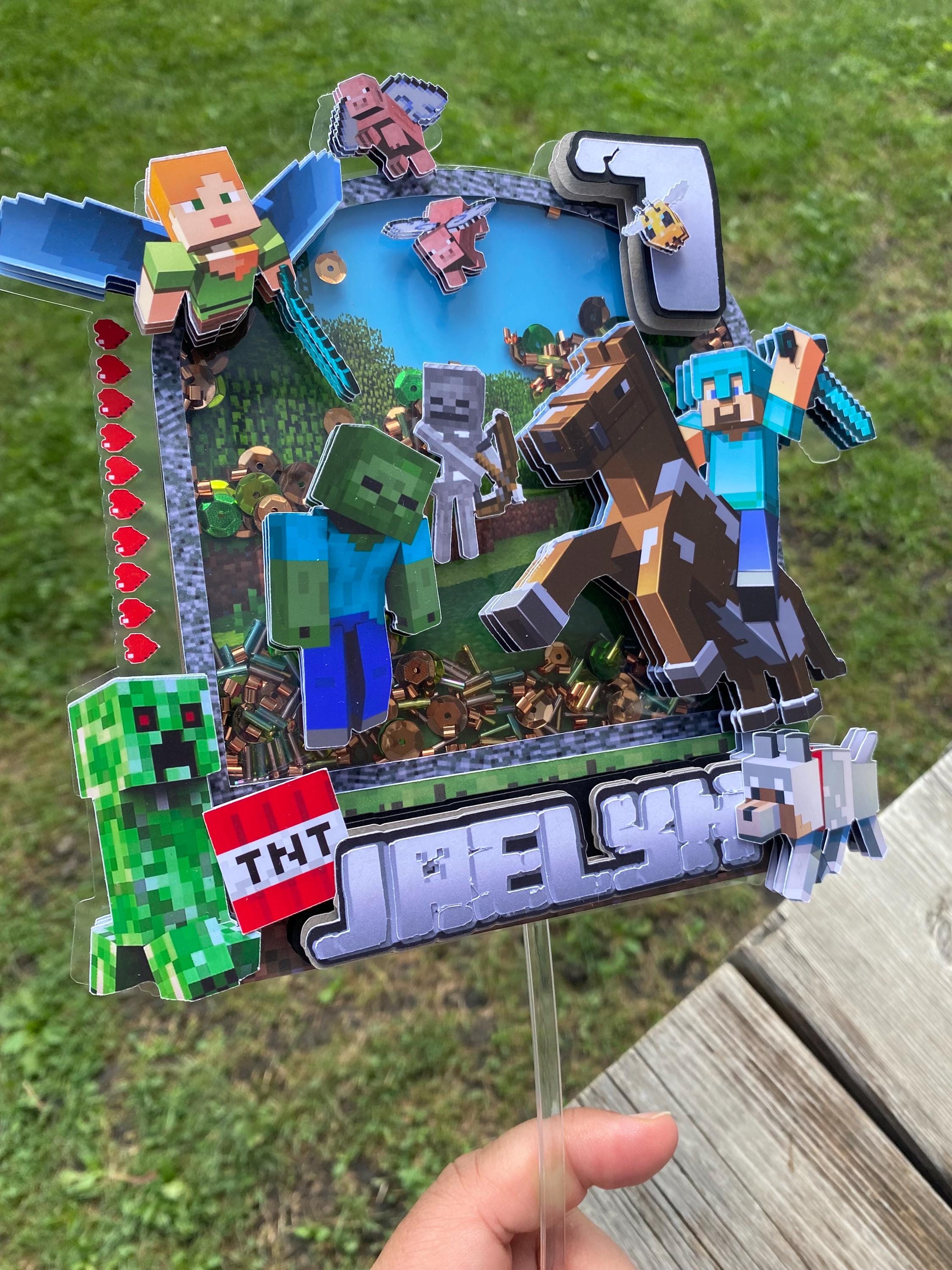 Custom Gamer Birthday Cake Topper, Gamer Dude Birthday, Miner Crafter ...