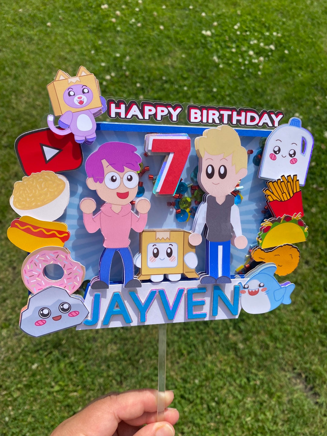 Custom Lankybox Cake Topper, Adam and Justin Cake Topper, Youtube ...