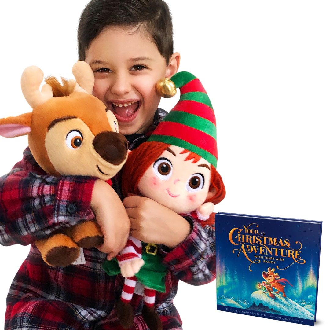 Reindeer & Elf Plush Toys W/personalized Kids Christmas Adventure Book ...