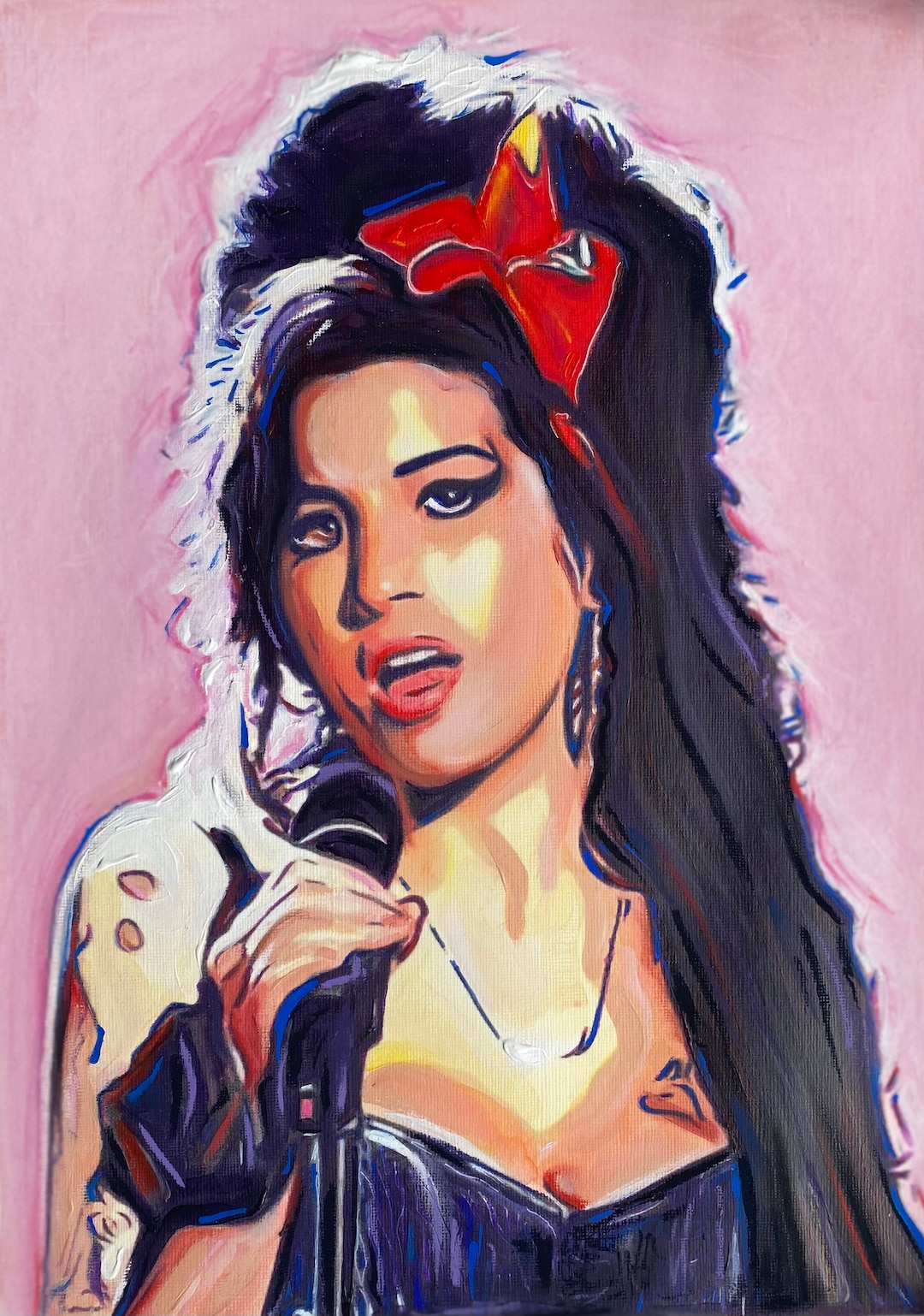 Amy Winehouse Fan Art, Pop Art, Original Painting, Acrylic Art, Gift ...
