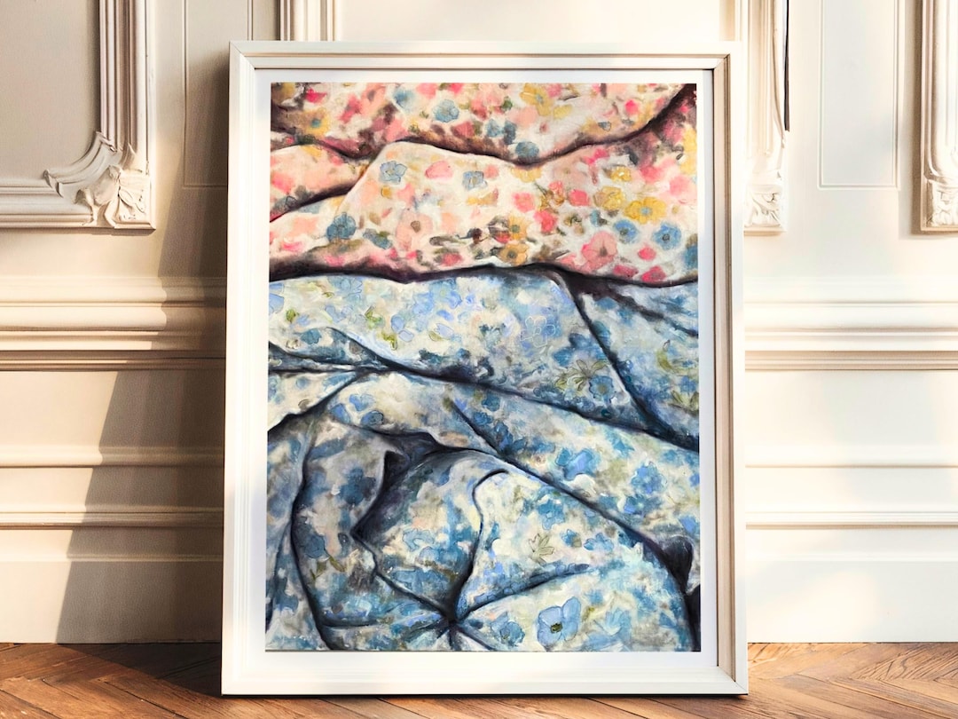 Floral Quilt Giclée Print, Liberty of London Inspired Bedding Painting ...