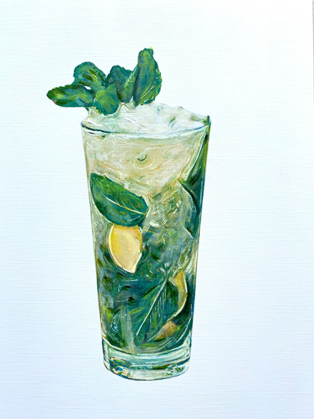 Original Detailed Mojito Painting, Perfect Decor for Bars and Kitchens ...