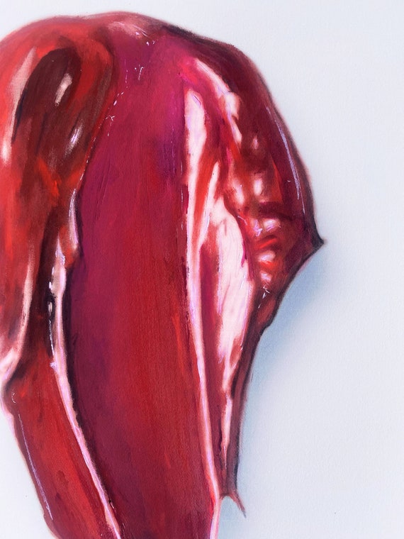 Original Red Paint Blob Painting Crimson Blob Free Delivery Red Paint Realistic Paint Artwork Original Artwork Wall Decor Make up Art Etsy UK
