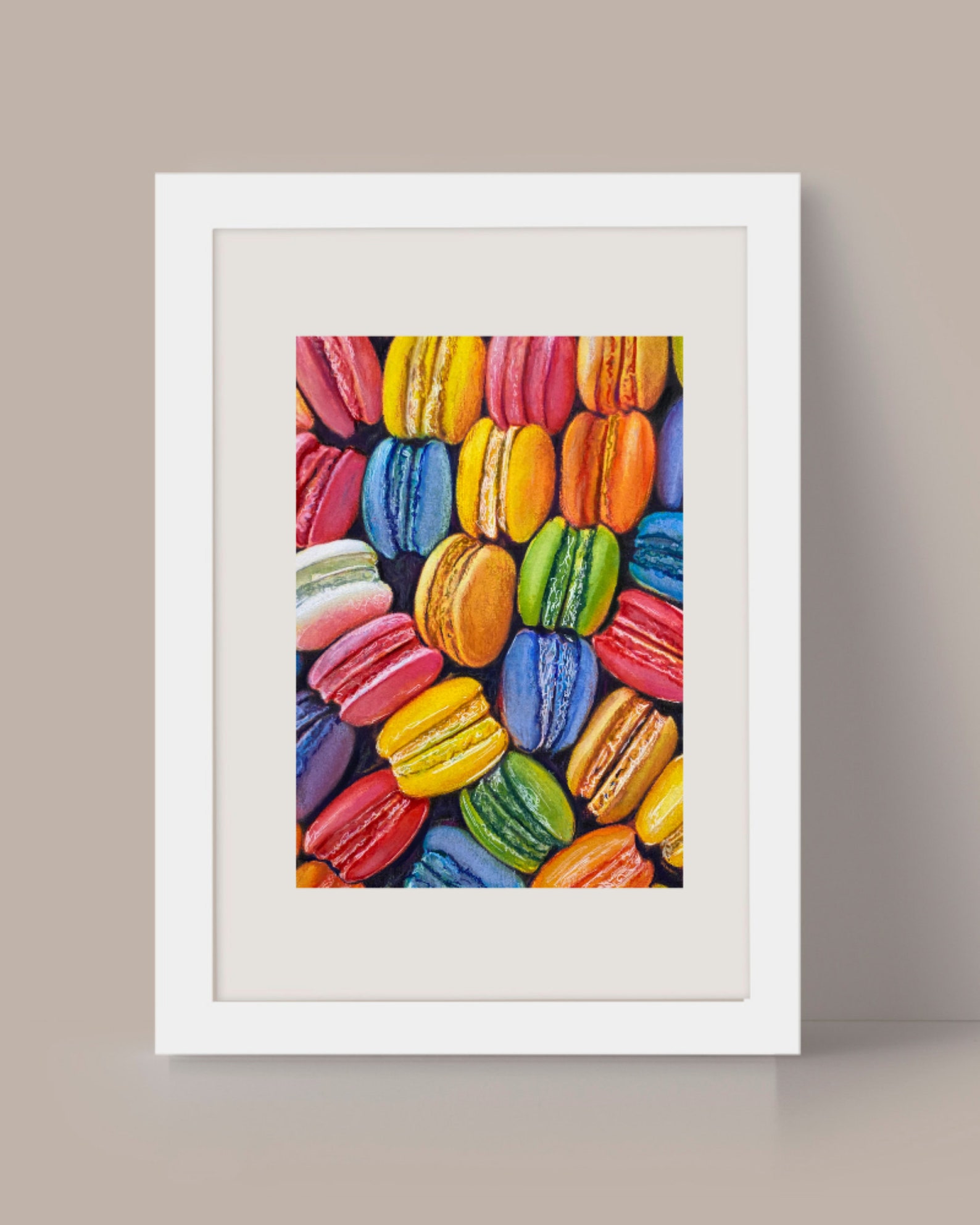 Macarons original painting watercolour food art dessert | Etsy