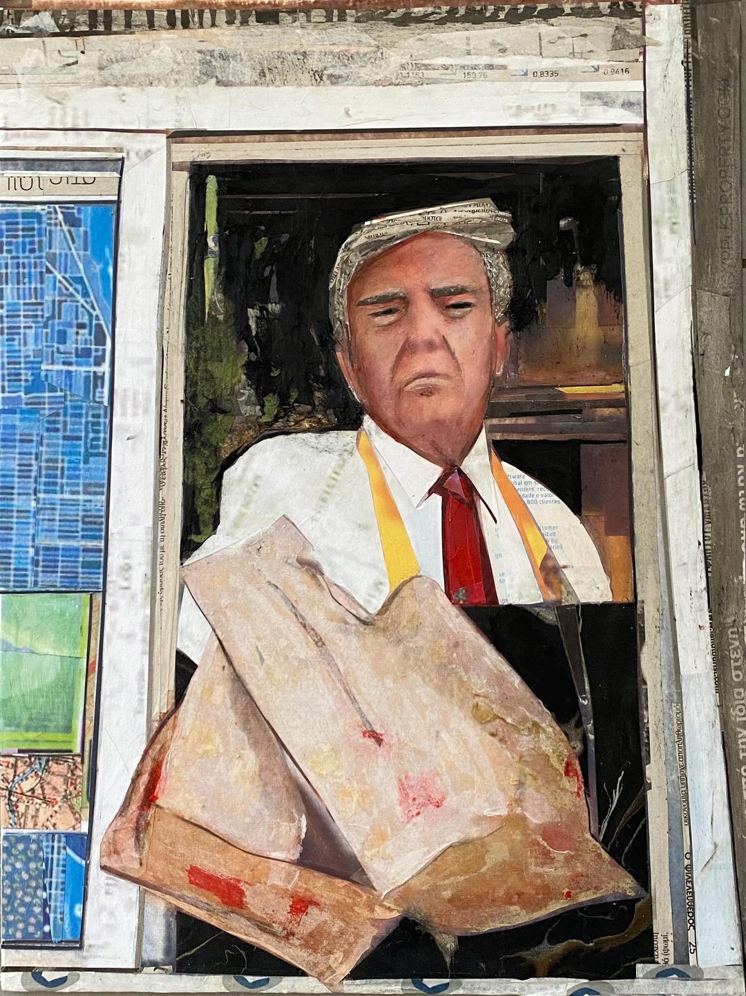 Donald Trump Portrait, Collage Artwork, Original Trump Painting, the ...