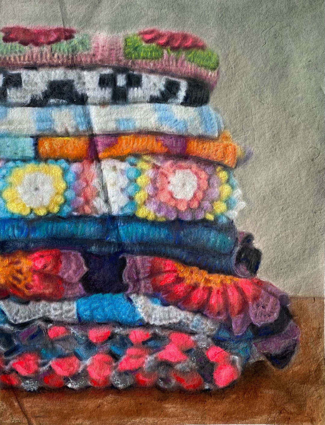 Original Art, Fabric Painting, Fabric, Realism, Expressionism, Blankets ...