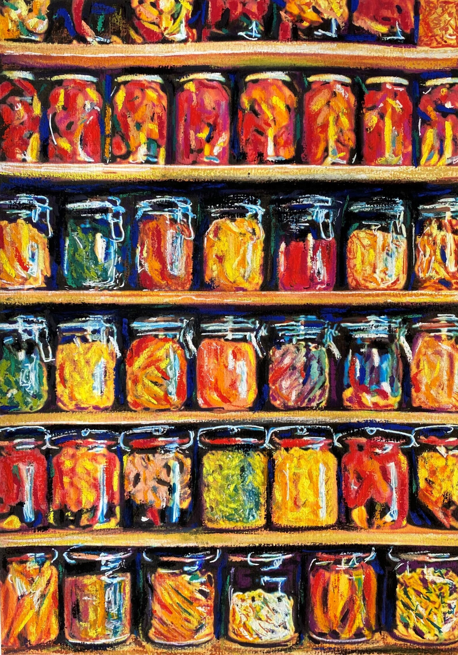 Pantry art food art gift for mom foodie art watercolour | Etsy