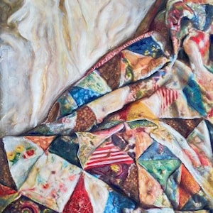 Sleepy – Original Quilt Fabric Painting by Maria Titan | Realistic Bold ...