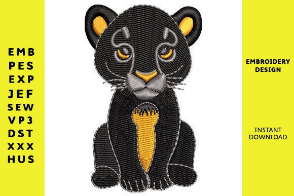 Baby Panther Embroidery Design Bundle, Embroidery Fonts, Embroidery ...