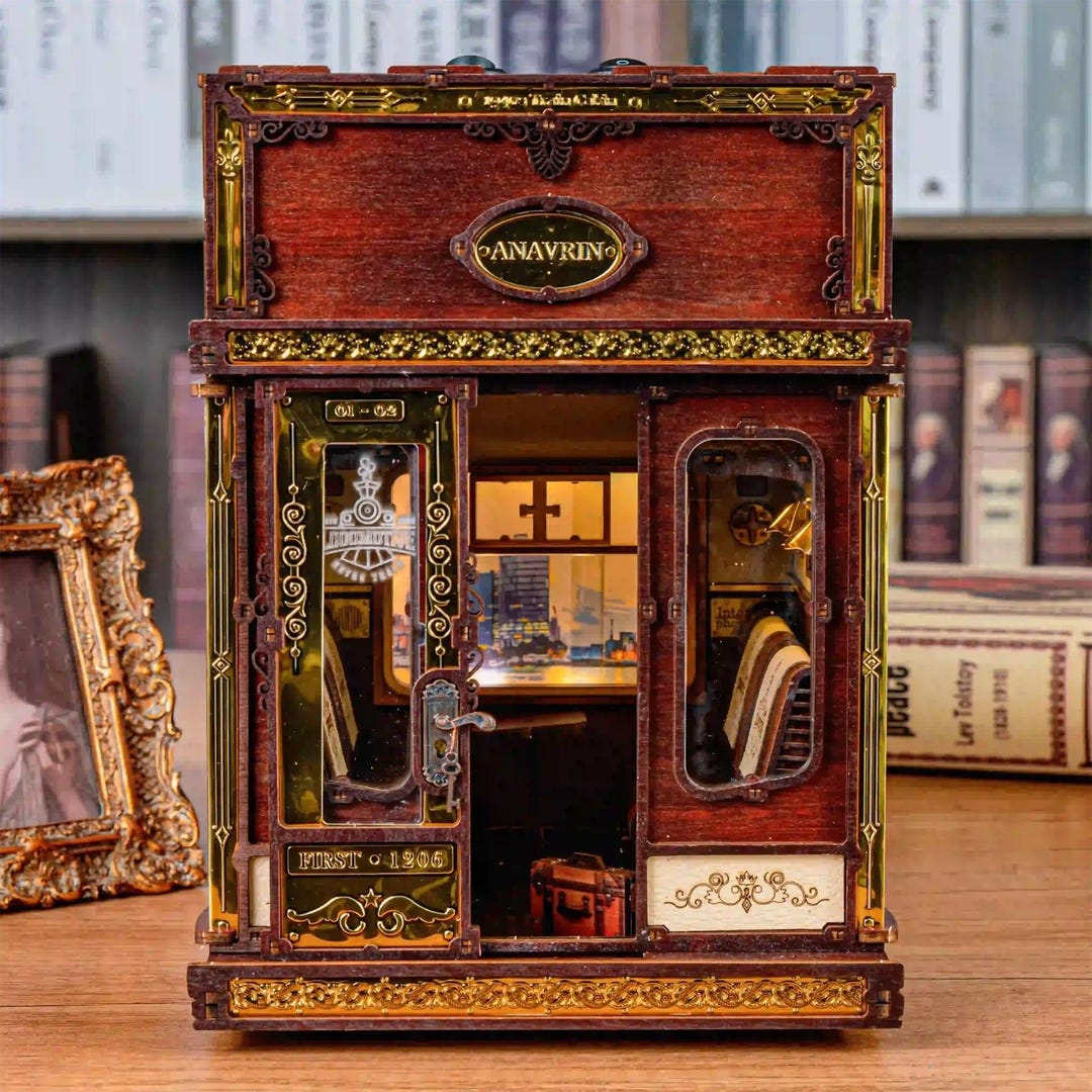 1940s Train Cabin Motion Book Nook, Handmade Rotating Diorama, Lighted ...