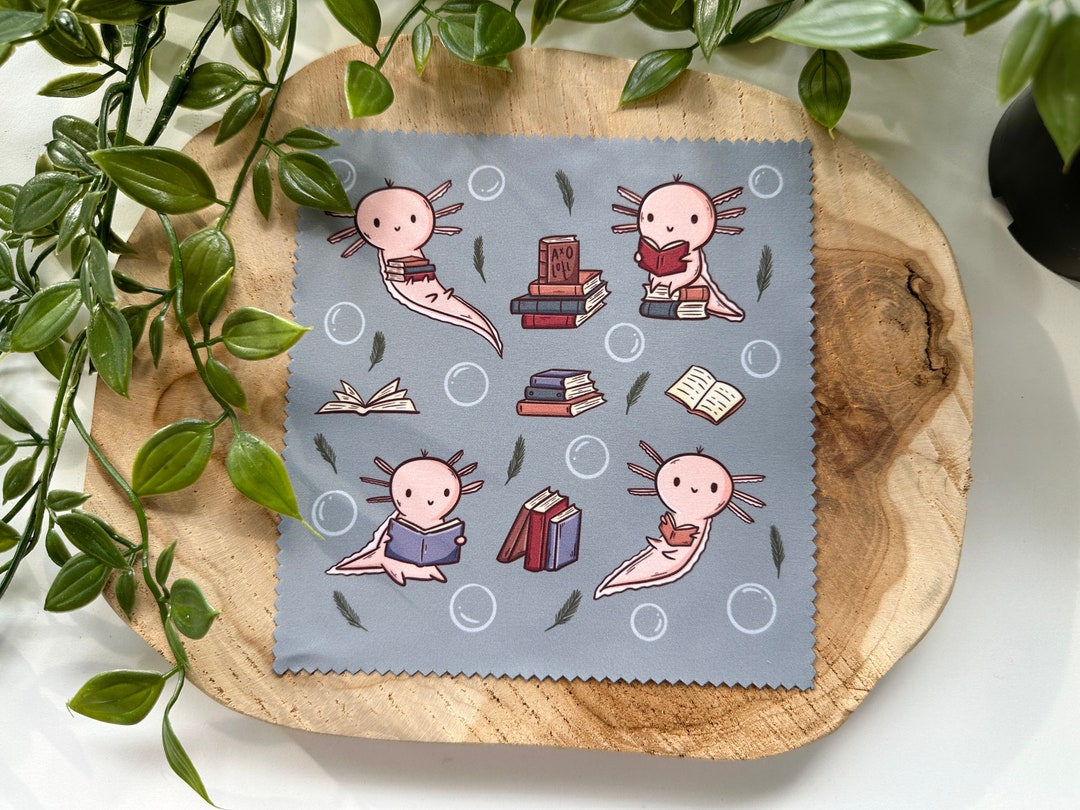Axolotls Reading Cleaning Cloth | Screens Cleaner | Microfiber ...