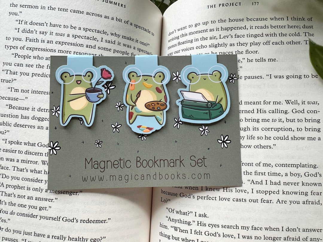 Froggie Learns... Magnetic Bookmark Set Bookish Reading Frog Cute Frogs ...