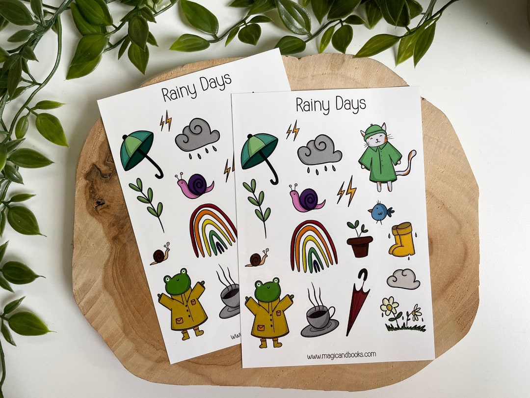 Rainy Days Sticker Sheet - Etsy