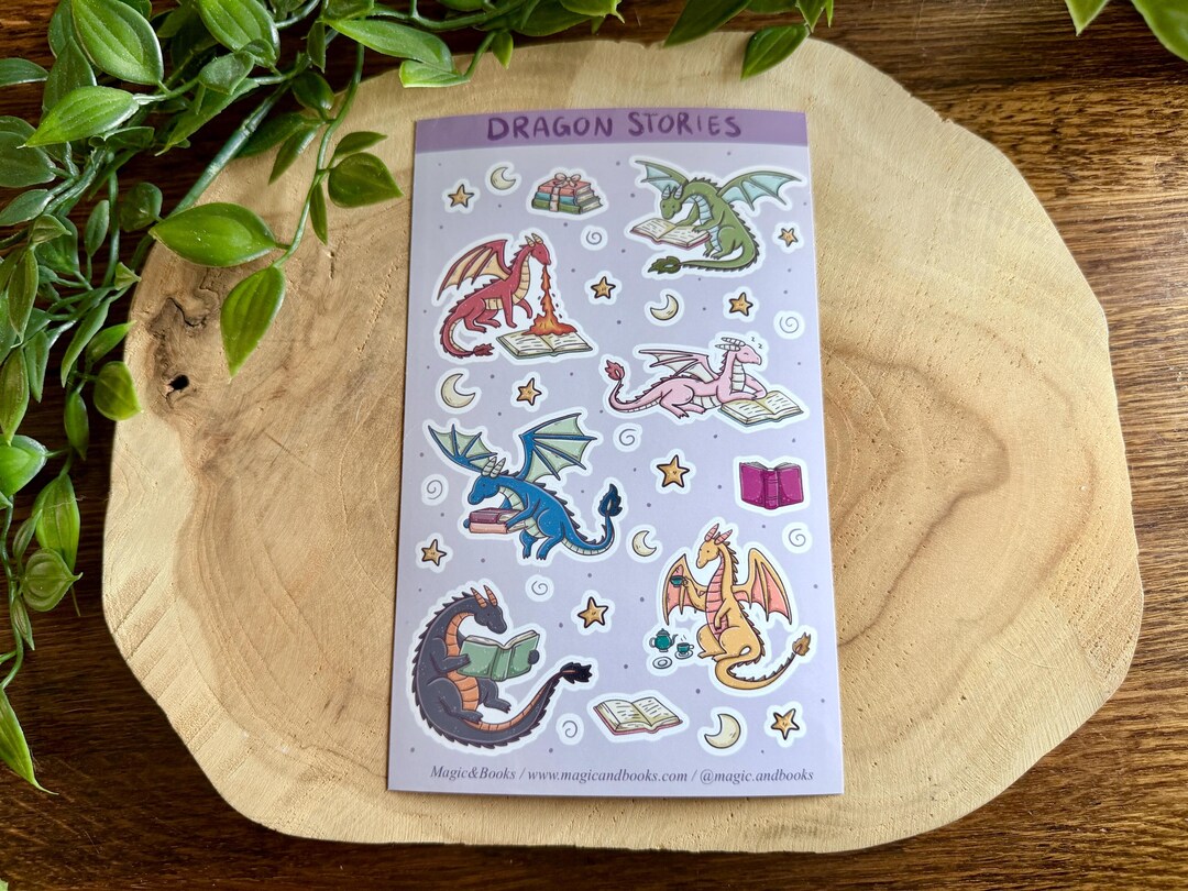 Dragon Stories Sticker Sheet | Bookish Fantasy Stickers - Etsy