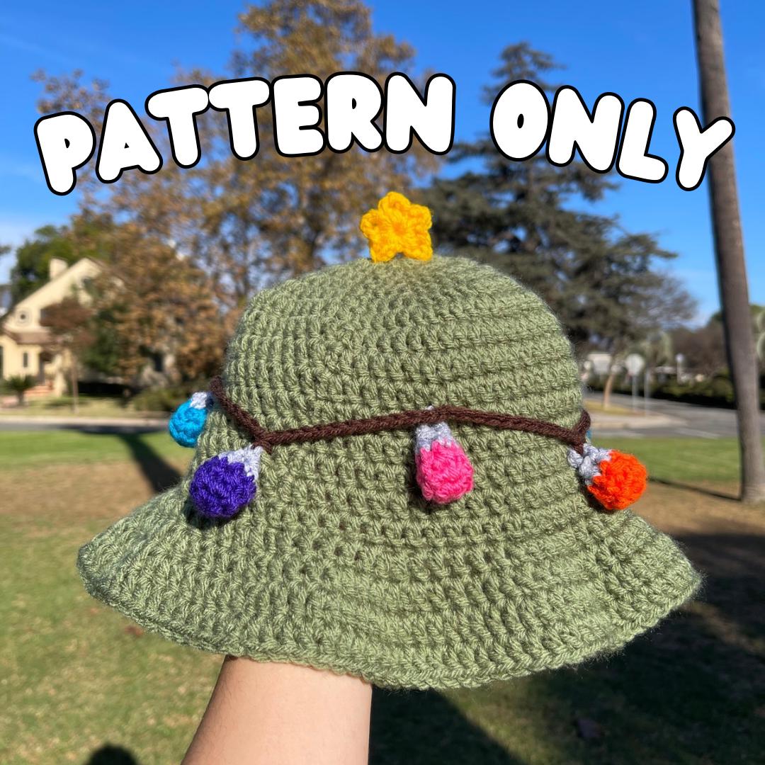 Crochet Christmas Tree Bucket Hat Pattern | Holiday Hat Pattern ...