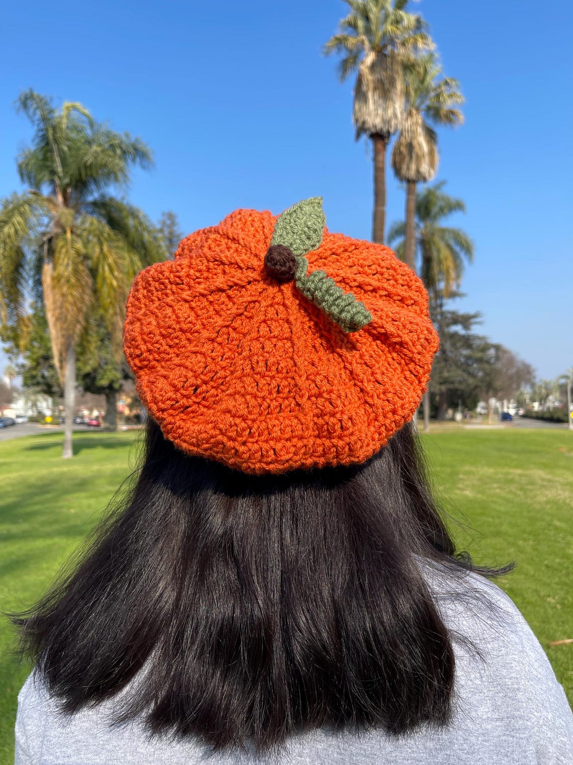 Crochet Pumpkin Beret | Handmade Fall Beret | Halloween Crochet Beret ...