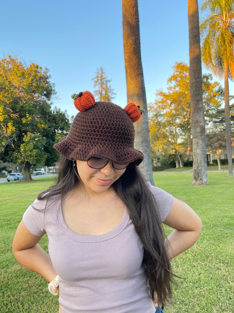 Crochet Mini Pumpkin Bucket Hat | Handmade Fall Hat | Halloween Crochet ...