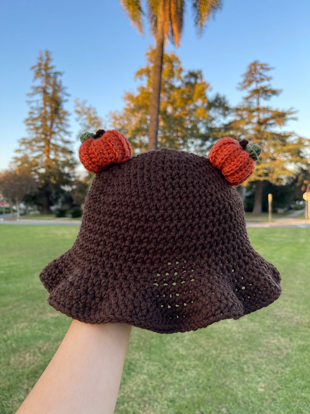 Crochet Mini Pumpkin Bucket Hat | Handmade Fall Hat | Halloween Crochet ...