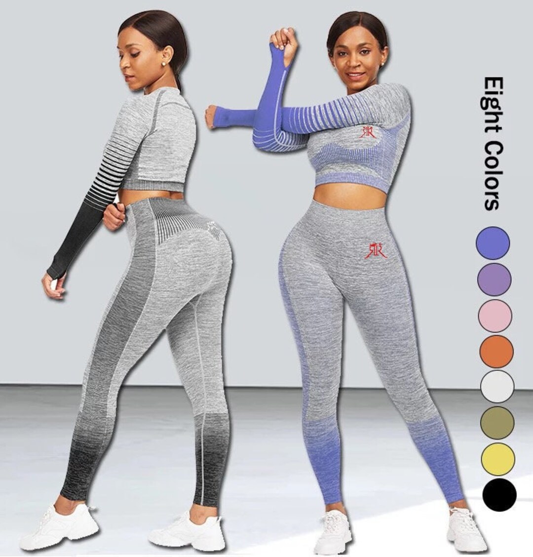High Waist Seamless Workout Set: Women's Yoga Fitness Outfit - Etsy