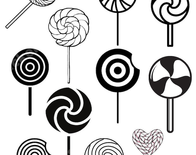 Lollipop Bundle Svg Candy Svg Lollipop Svg Instant - Etsy