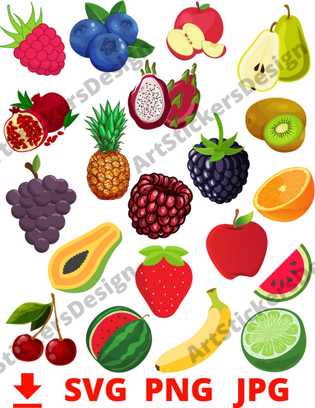 Fruit SVG PNG | Cricut Cut Files | Layered | Silhouette Files | Bundle ...