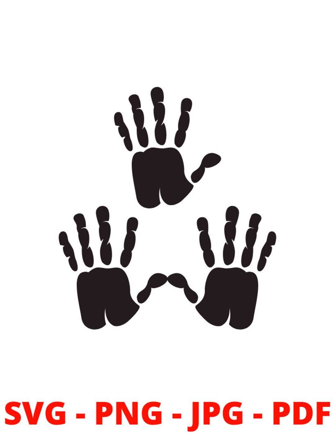 Handprint SVG Two Handprint SVG Svg Files for Cricut - Etsy