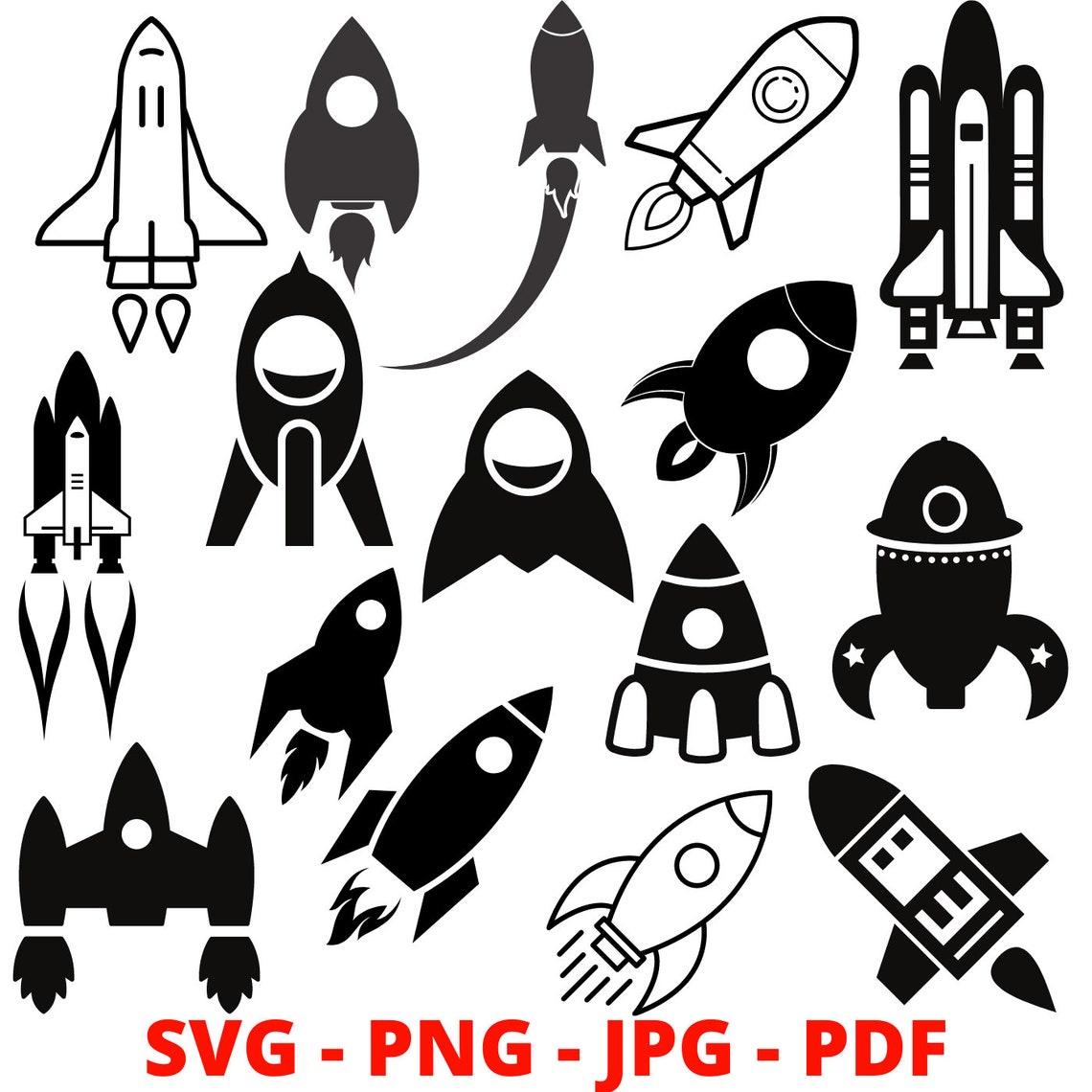 Rocket Cricut Svg Files Space Shuttle SVG Spacecraft SVG Decal Clipart ...