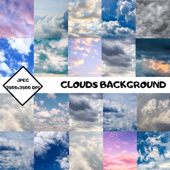 Seamless Clouds Background Cloudy Textures Digital Paper - Etsy