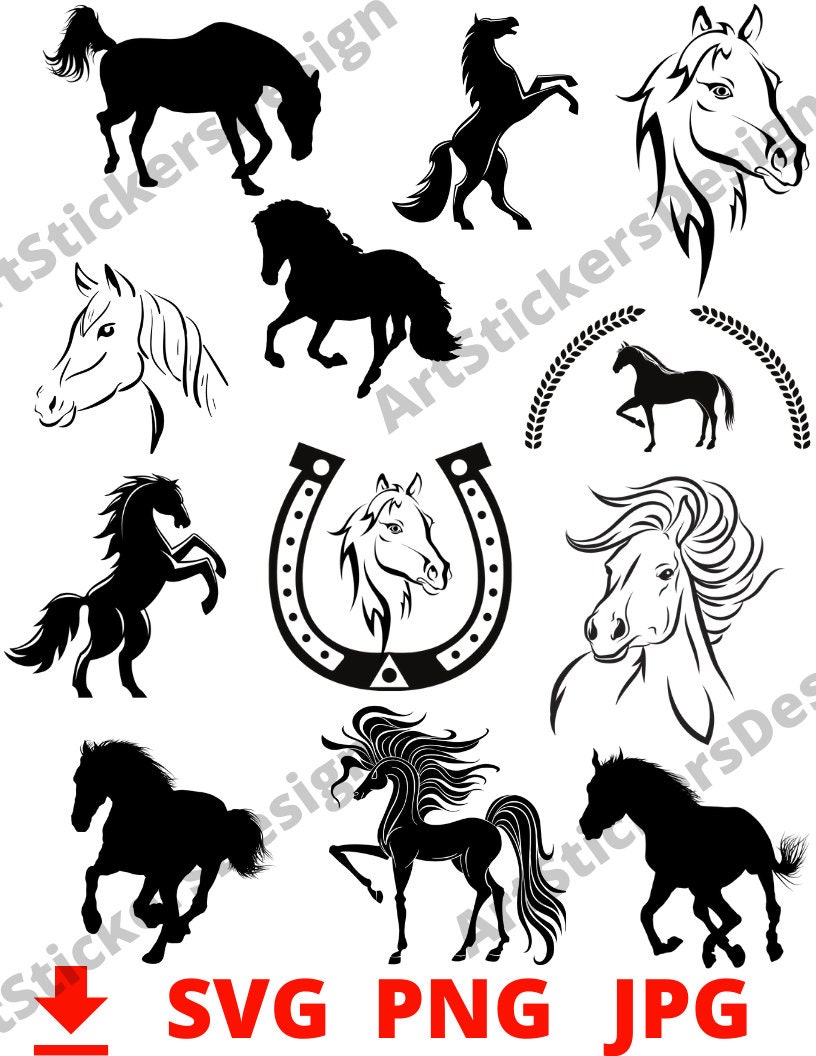 Cheval SVG Bundle Élégant Pretty Horse Design Svg Fichier | Etsy