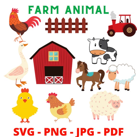 Farm Animal SVG Farm Svg Animal Cut File Barn Svg | Etsy
