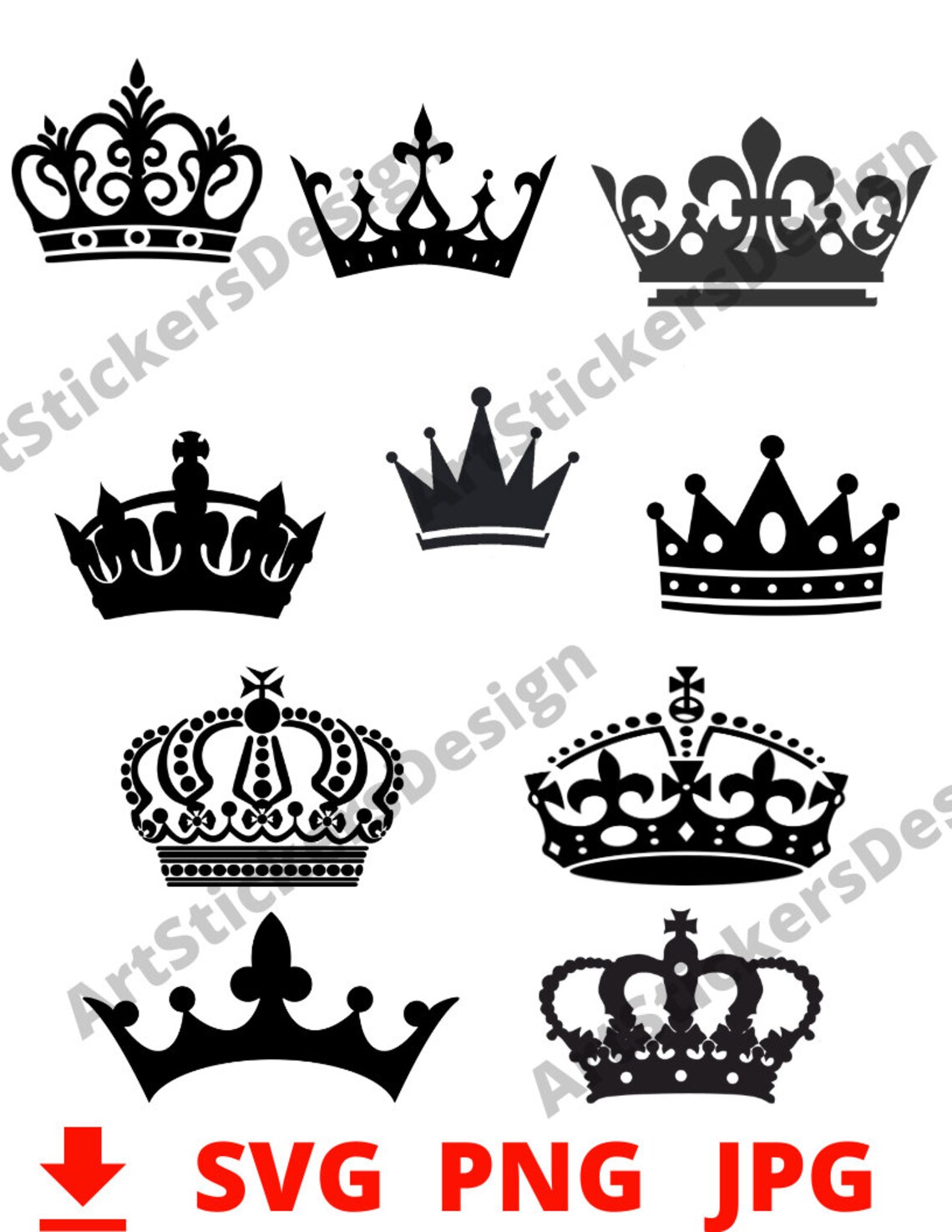 Crown Svg Cutting File Crown Clipart Crown Silhouette Princess Crown ...