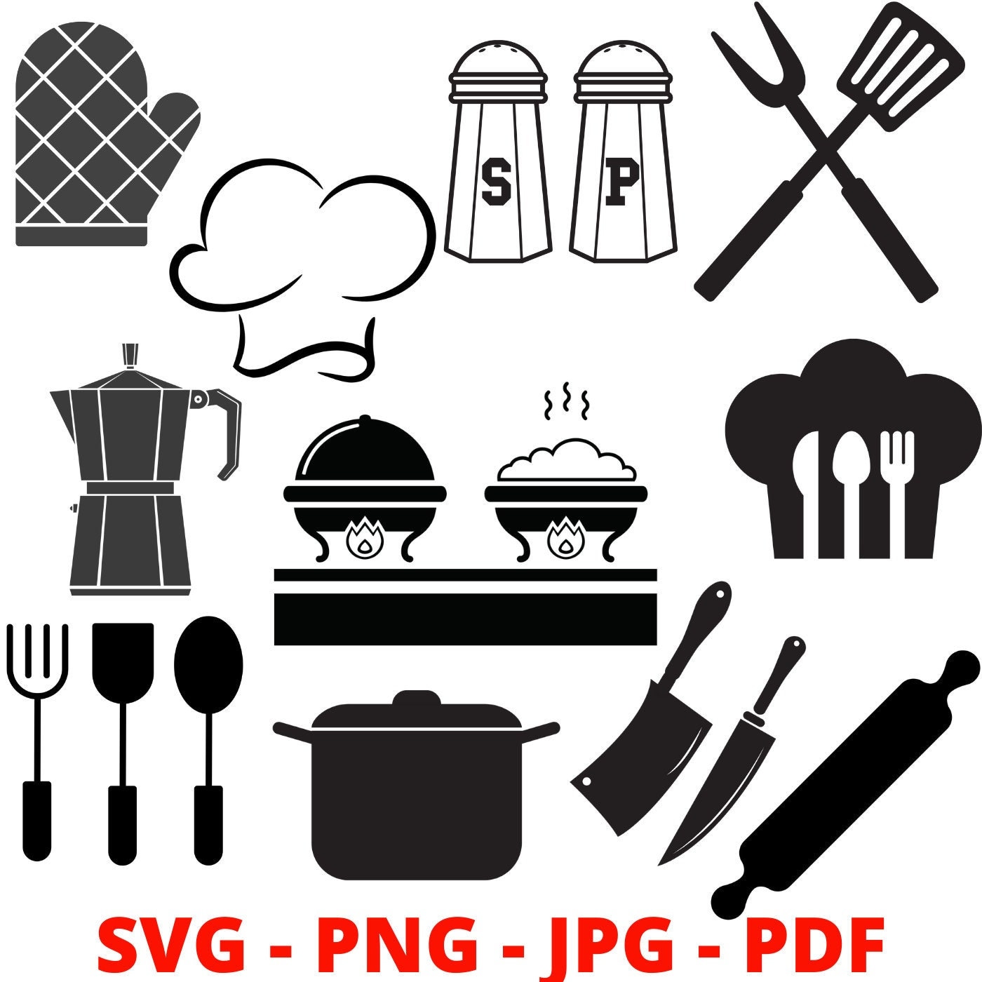 Kitchen SVG Bundle | Chef Svg | Cooking Svg | Baking Svg | Svg Designs ...