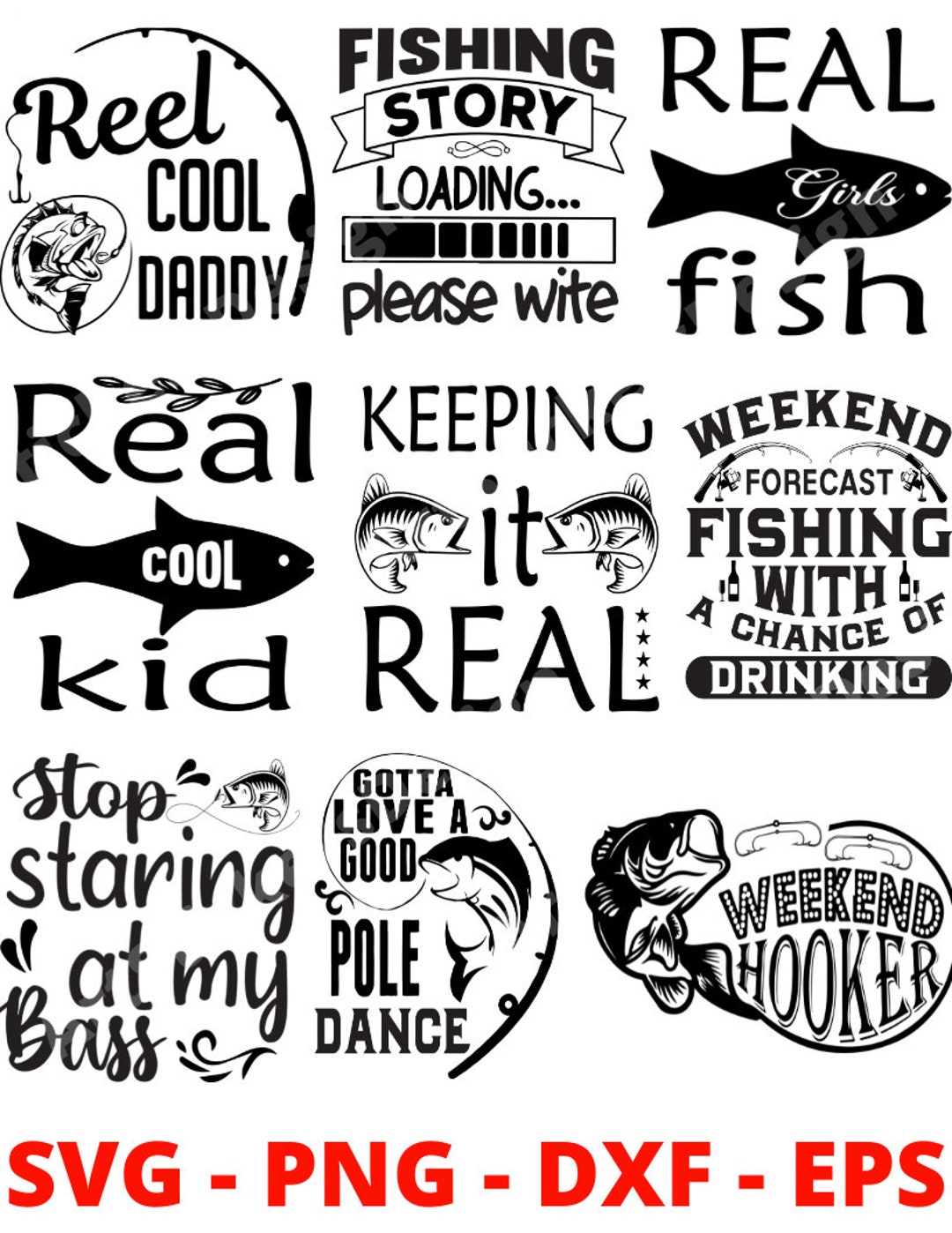 Fishing Bundle SVG | Fish Svg | Fisherman Svg | Fishing Pole Svg ...