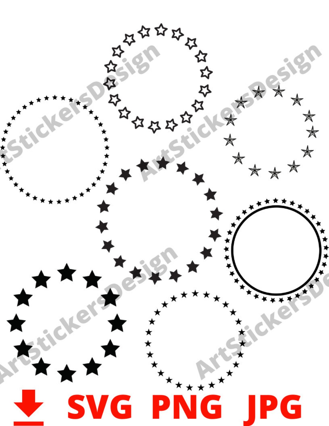 Star Circle SVG Files | Star Circle Vector | Star Wreath Cut Files ...