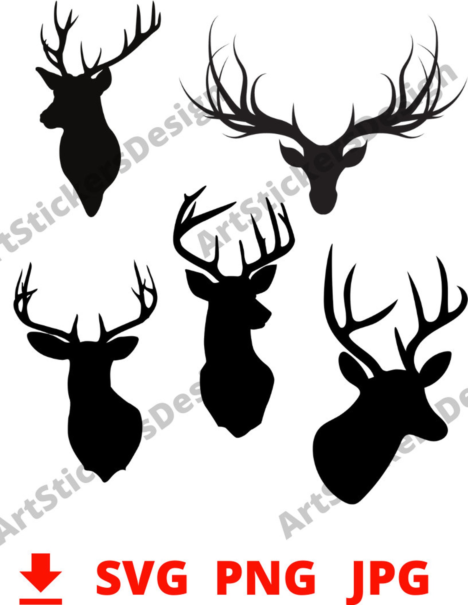 Hirschkopf SVG | Hirsch SVG | Buck Digital Download | Sofort Download ...