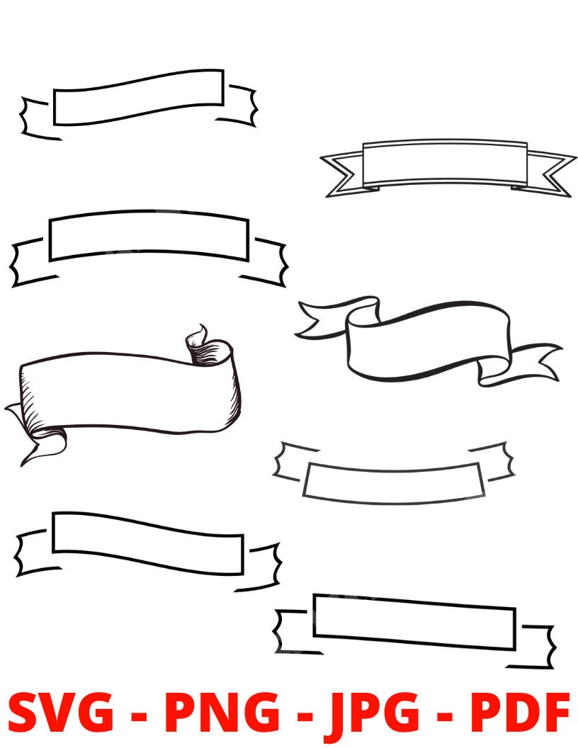 Banner SVG Bundle Ribbon Svg Label Svg Scroll Svg Clip - Etsy