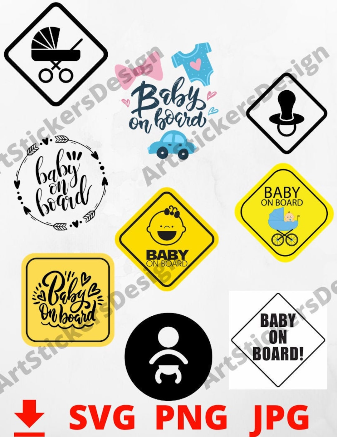Baby on Board Svg | Baby on Board Car Decal SVG Files | Baby Sayings ...