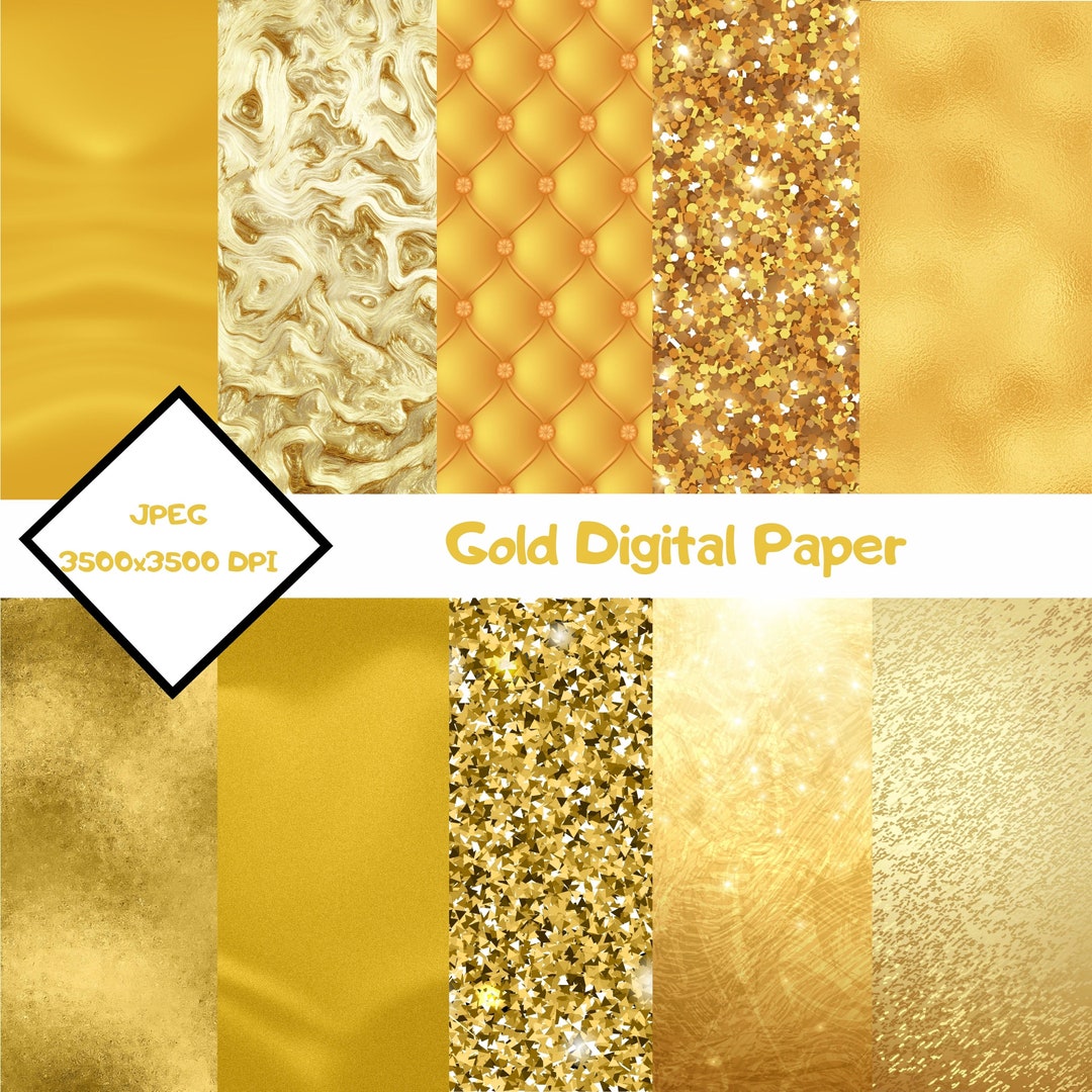 Gold Digital Paper Gold Backgrounds Scrapbook Paper Gold - Etsy