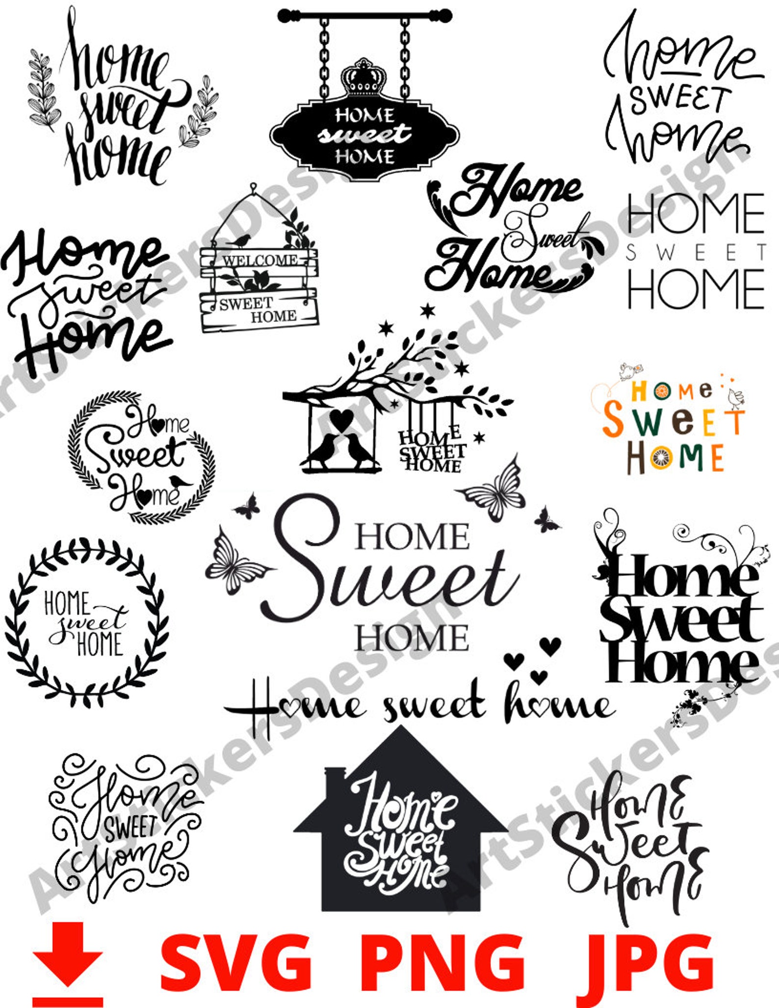 Home Sweet Home Svg Bundle Rustic Svg SVG Farmhouse Decor Cutting Files ...