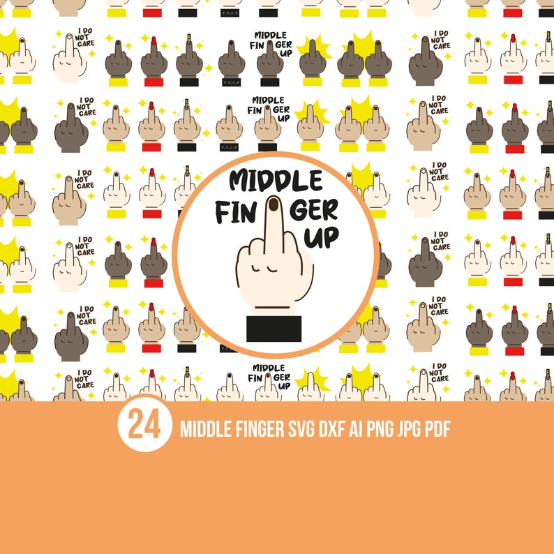 Middle Finger SVG Big Bundle Cricut Sarcastic Files Printable Pack ...