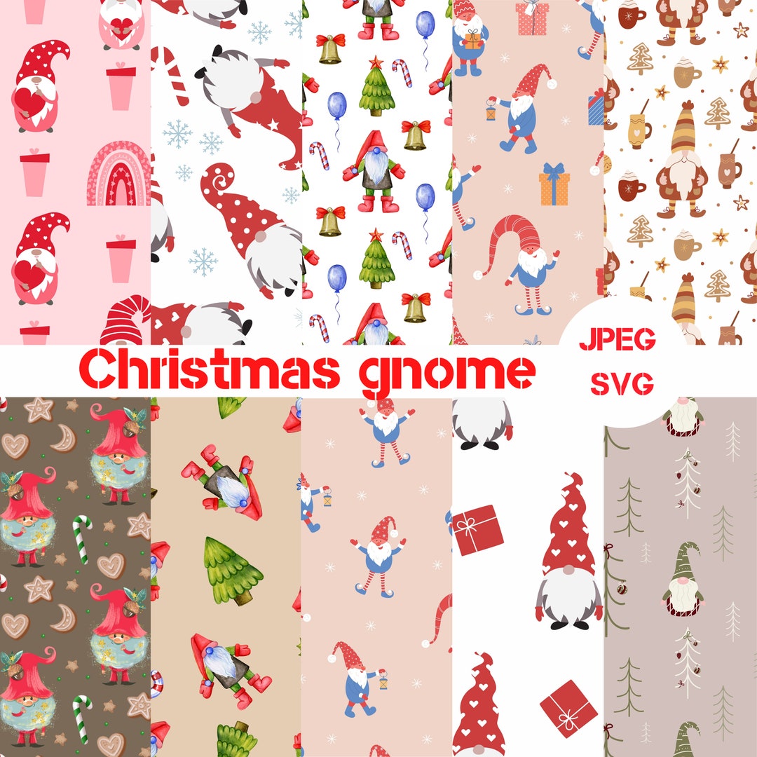 Christmas Gnome Digital Paper | Nordic Gnome Pattern | Christmas ...