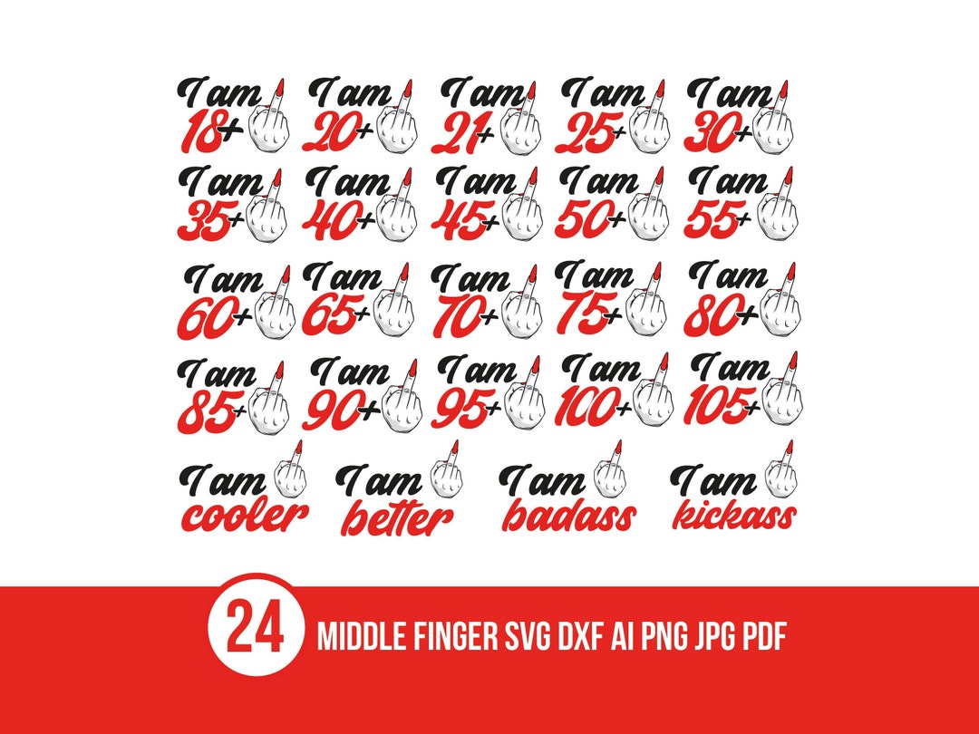 Printable Middle Finger Funny SVG Bundle Cricut Files Pack Instant ...