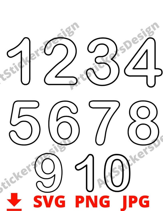 Numbers 1 To 10 Clipart Black And White