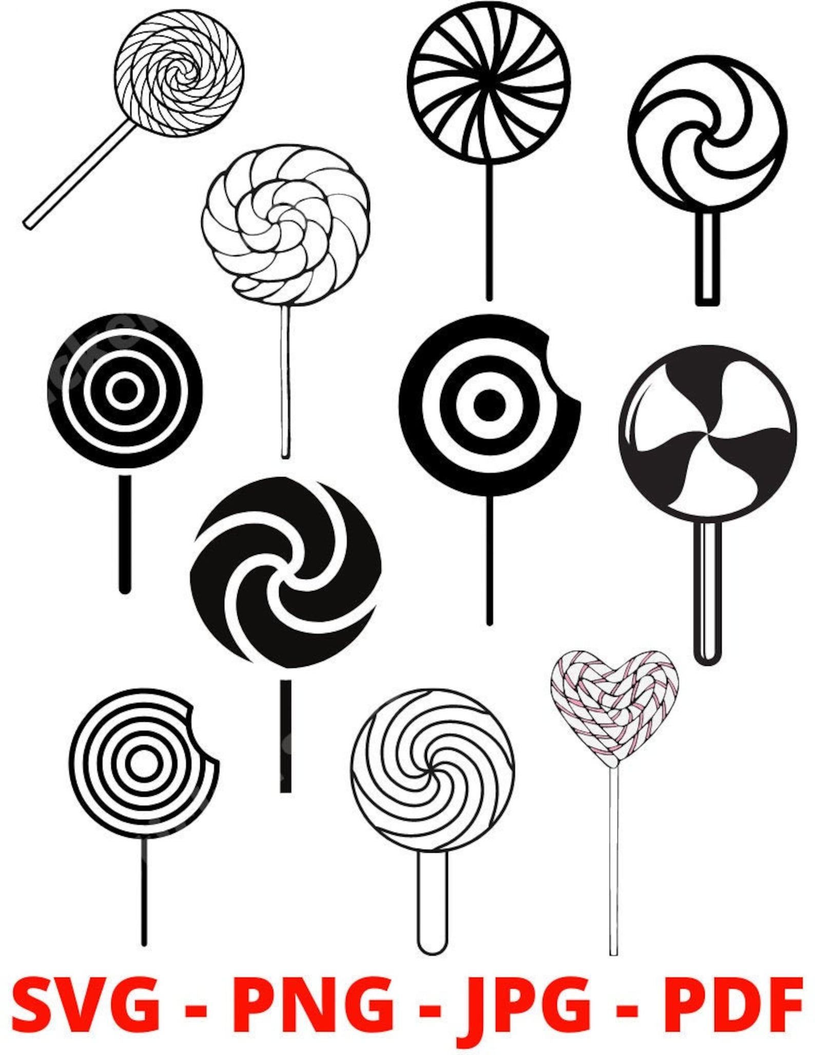 Lollipop Bundle Svg Candy Svg Lollipop Svg Instant Download SVG PNG Jpg ...